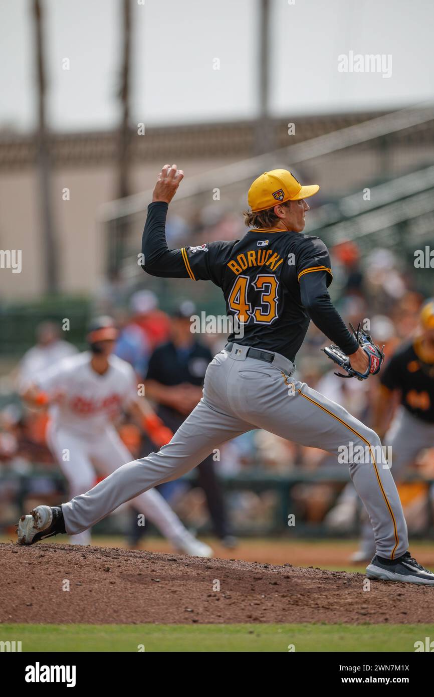 Sarasota FL USA; Pittsburgh Pirates relief pitcher Ryan Borucki (43 ...