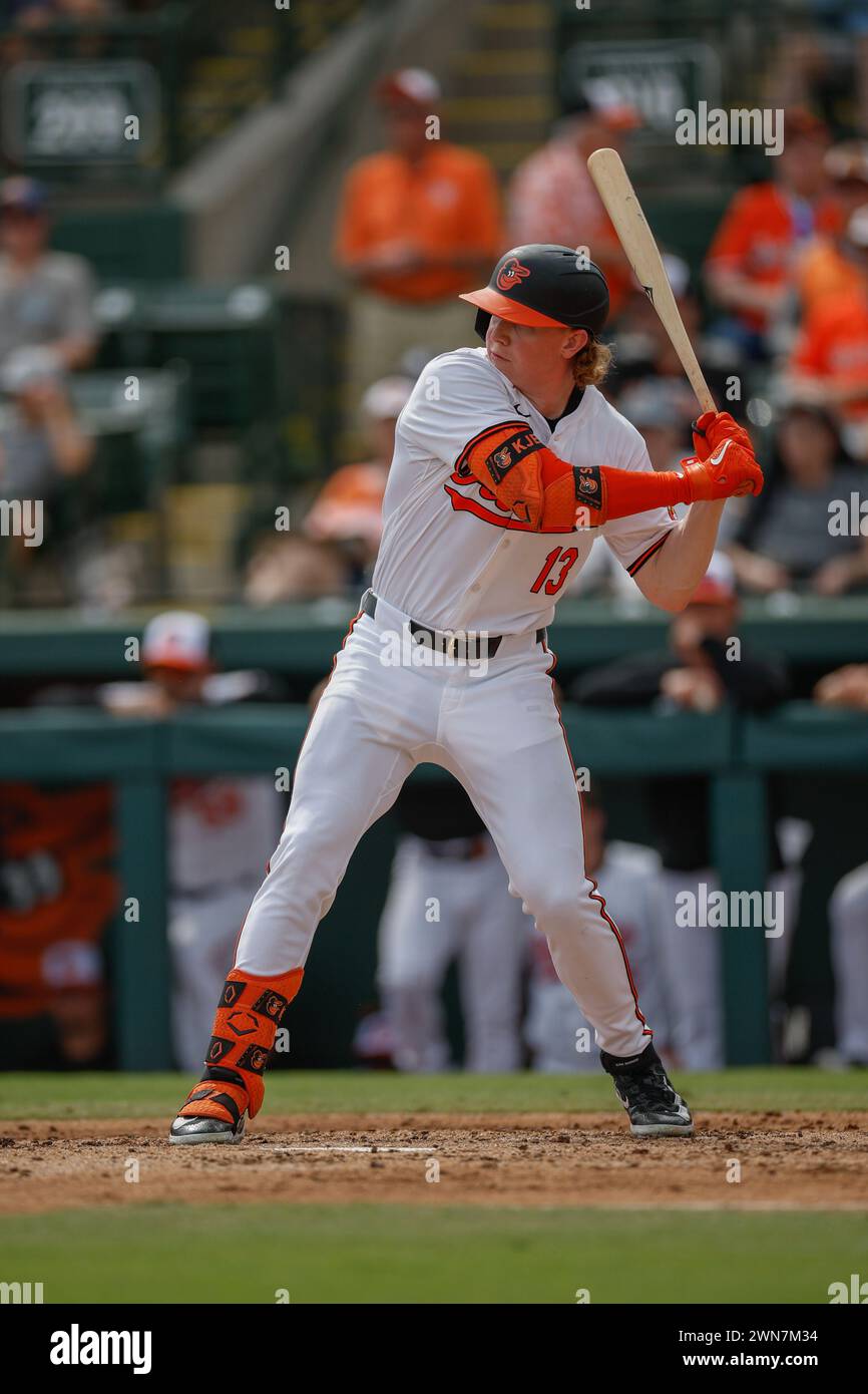 Sarasota FL USA; Baltimore Orioles right fielder Heston Kjerstad (13 ...