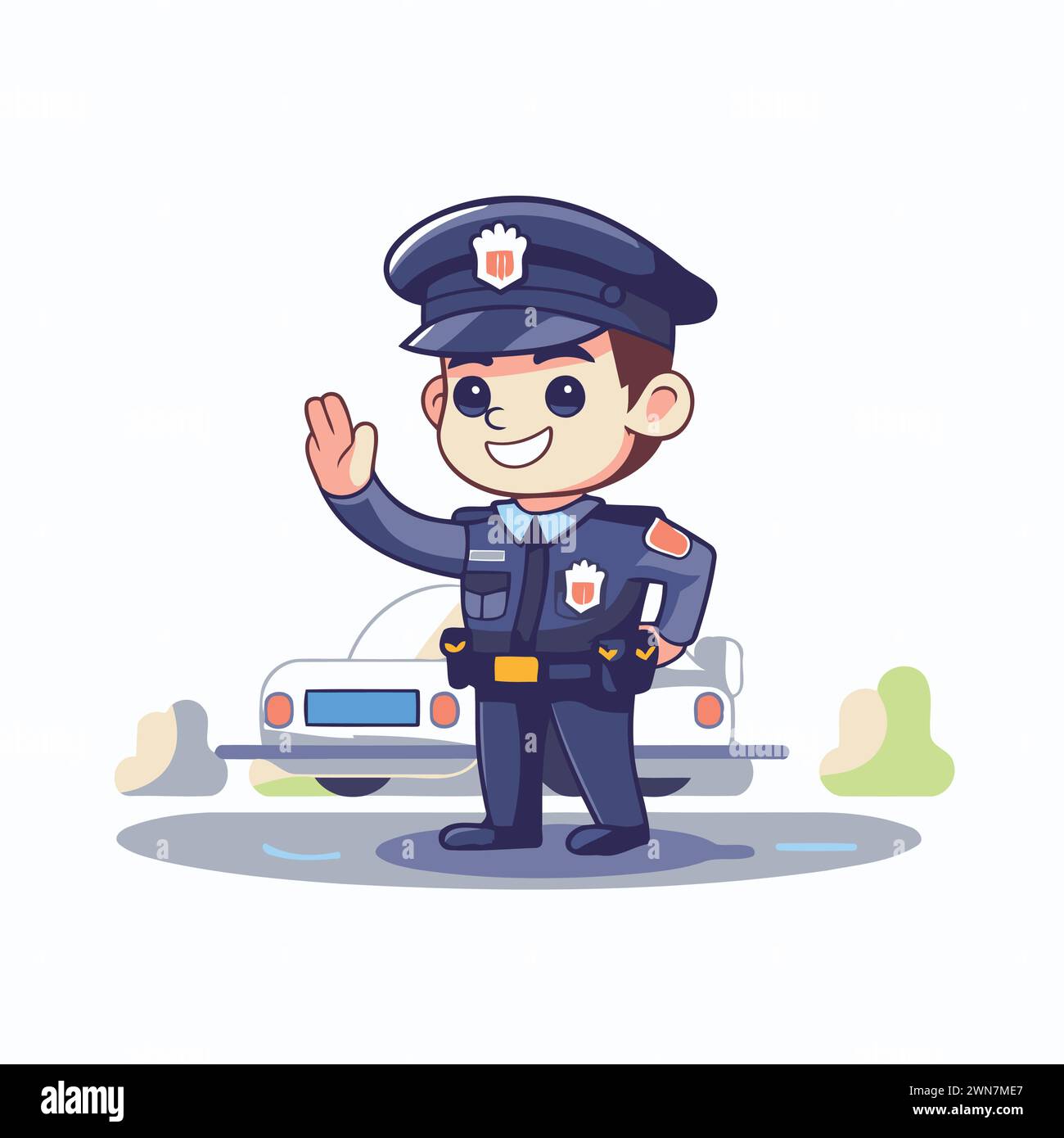 Policeman in police car Cut Out Stock Images & Pictures - Alamy