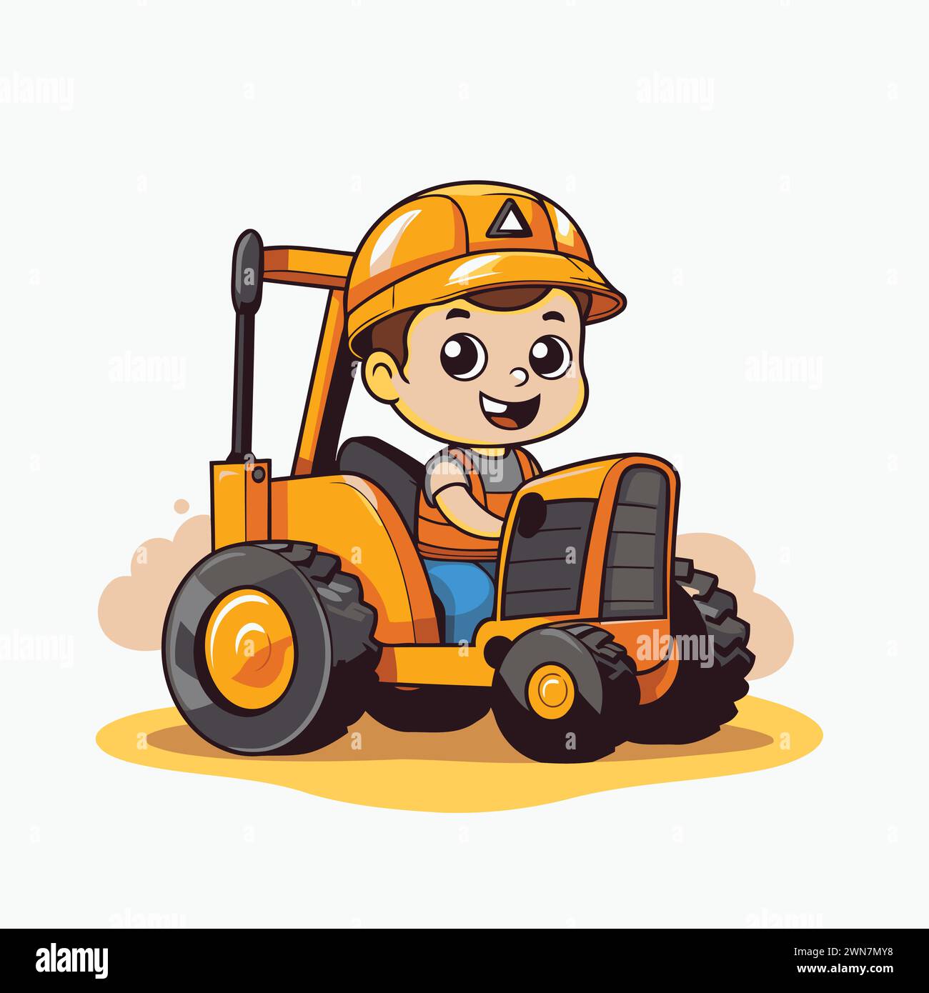 Boy driving tractor Stock Vector Images - Alamy