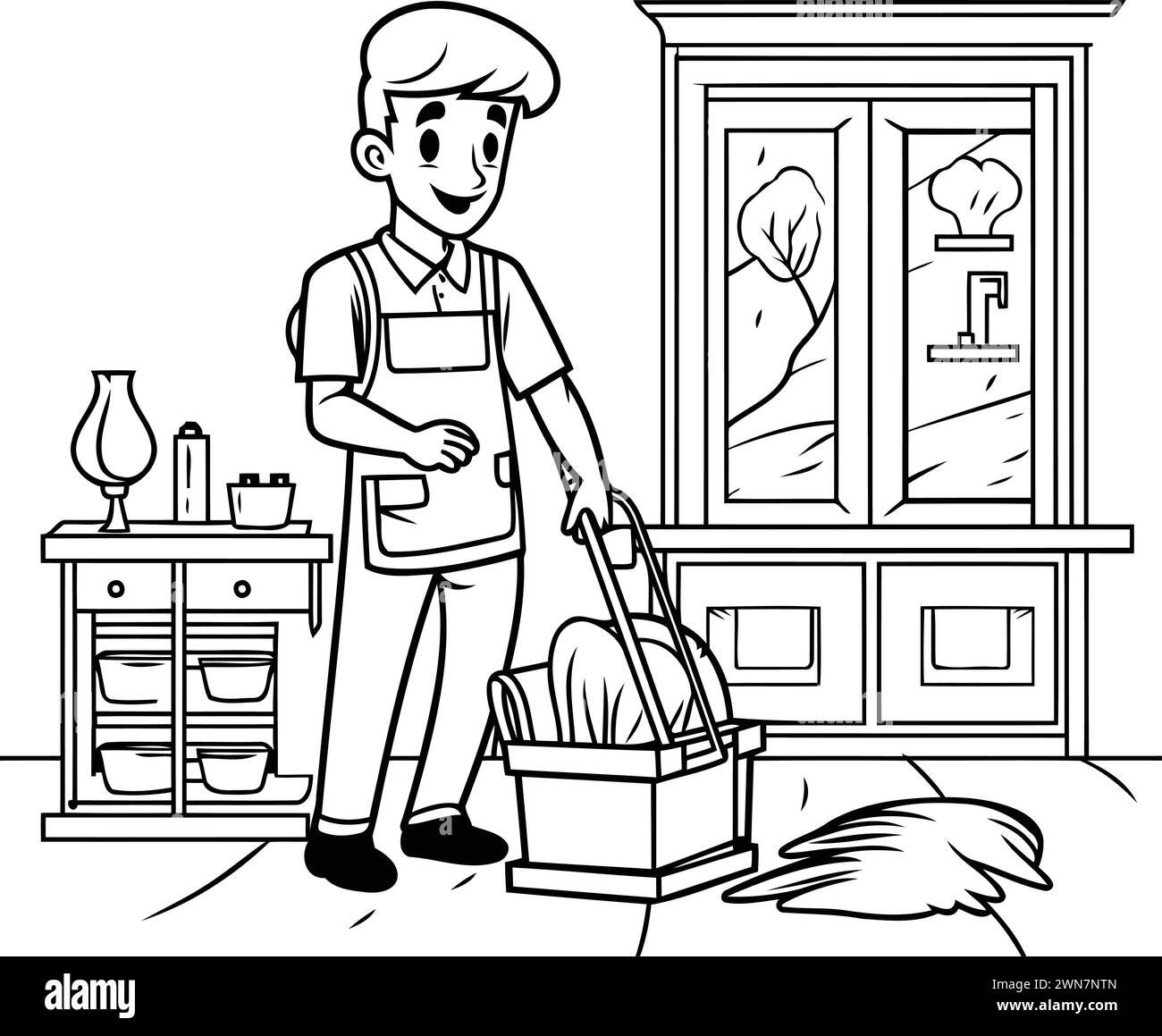 Cartoon maid man hi-res stock photography and images - Alamy