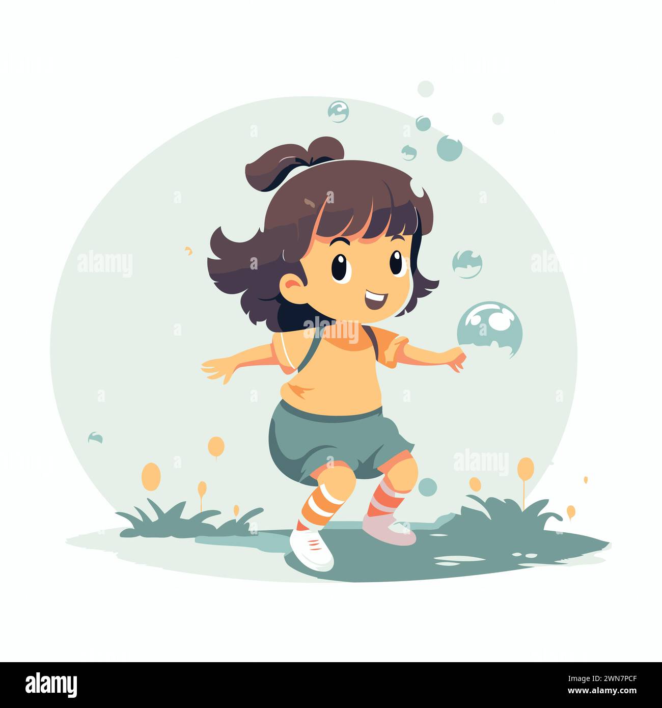 Little girl jogging Cut Out Stock Images & Pictures - Alamy