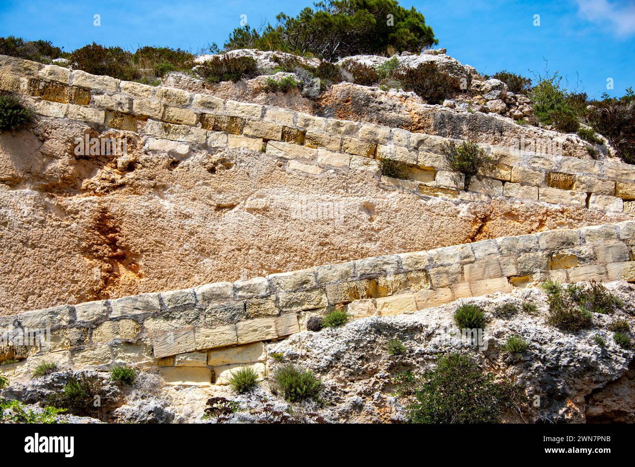 Victoria Lines Fortification Walls - Malta Stock Photo - Alamy