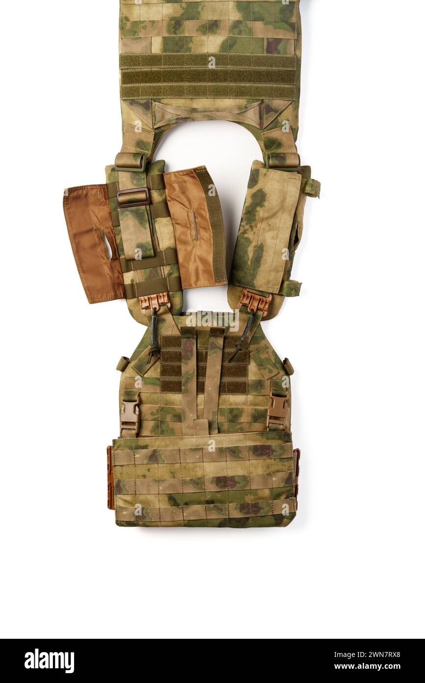 Camouflage bulletproof vest isolated on white background Stock Photo ...