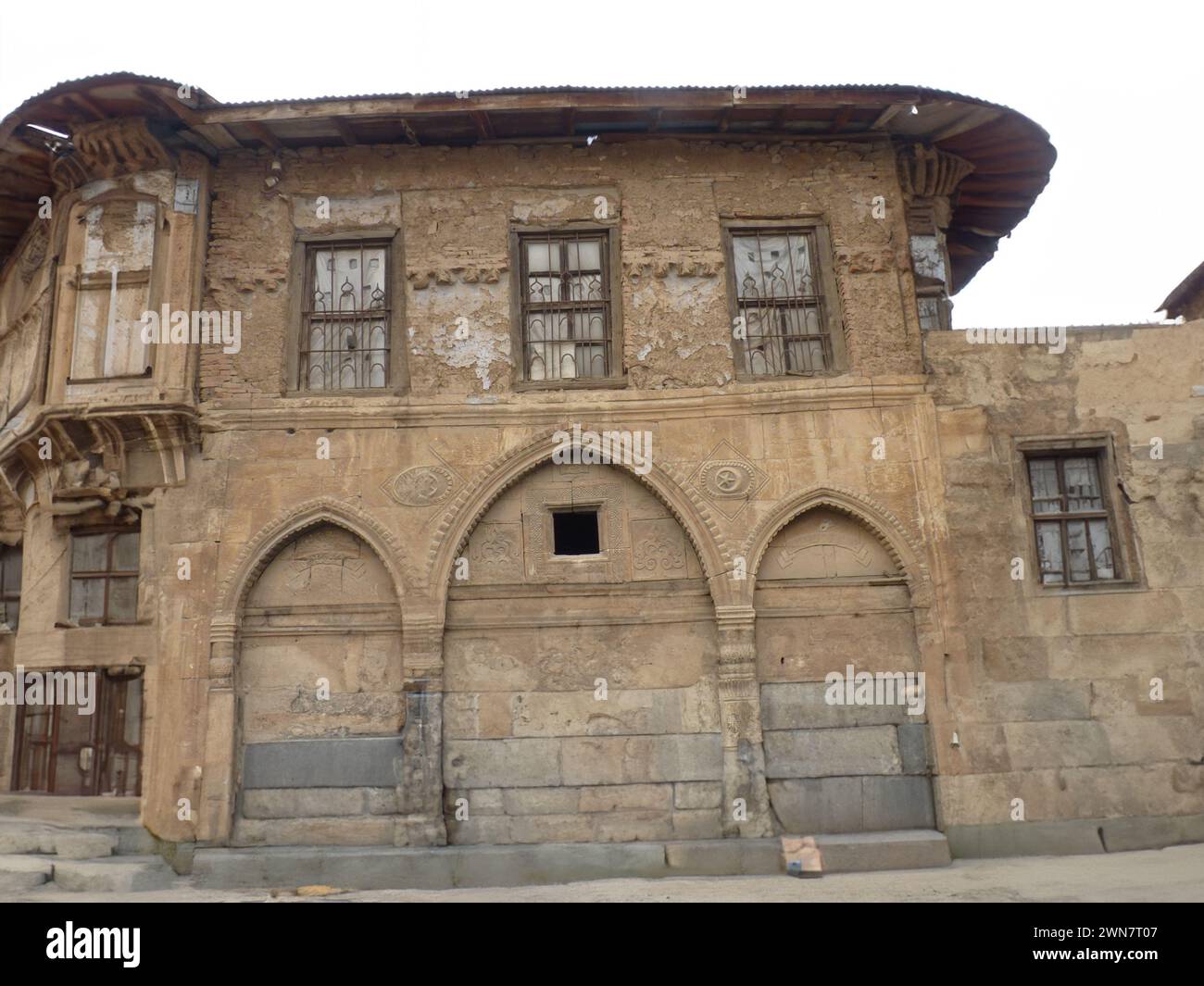 Old house wall in Turkey, old ottoman architecture and wooden ...