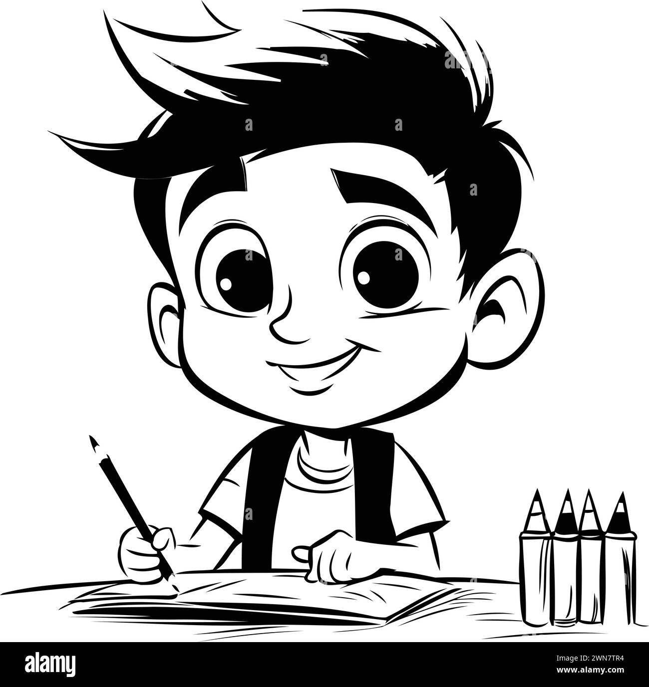 Male student vector vectors Black and White Stock Photos & Images - Alamy