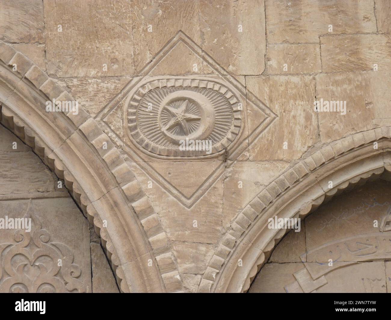 old caravanserai wall, old ottoman architecture and wooden historical ...