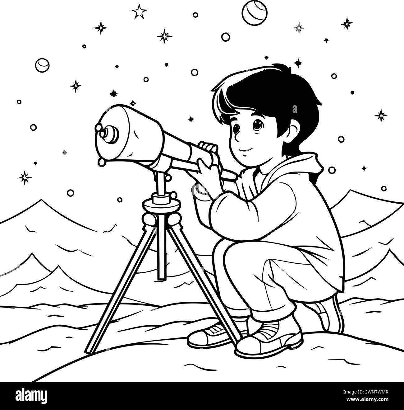 Satellite coloring page Cut Out Stock Images & Pictures - Alamy