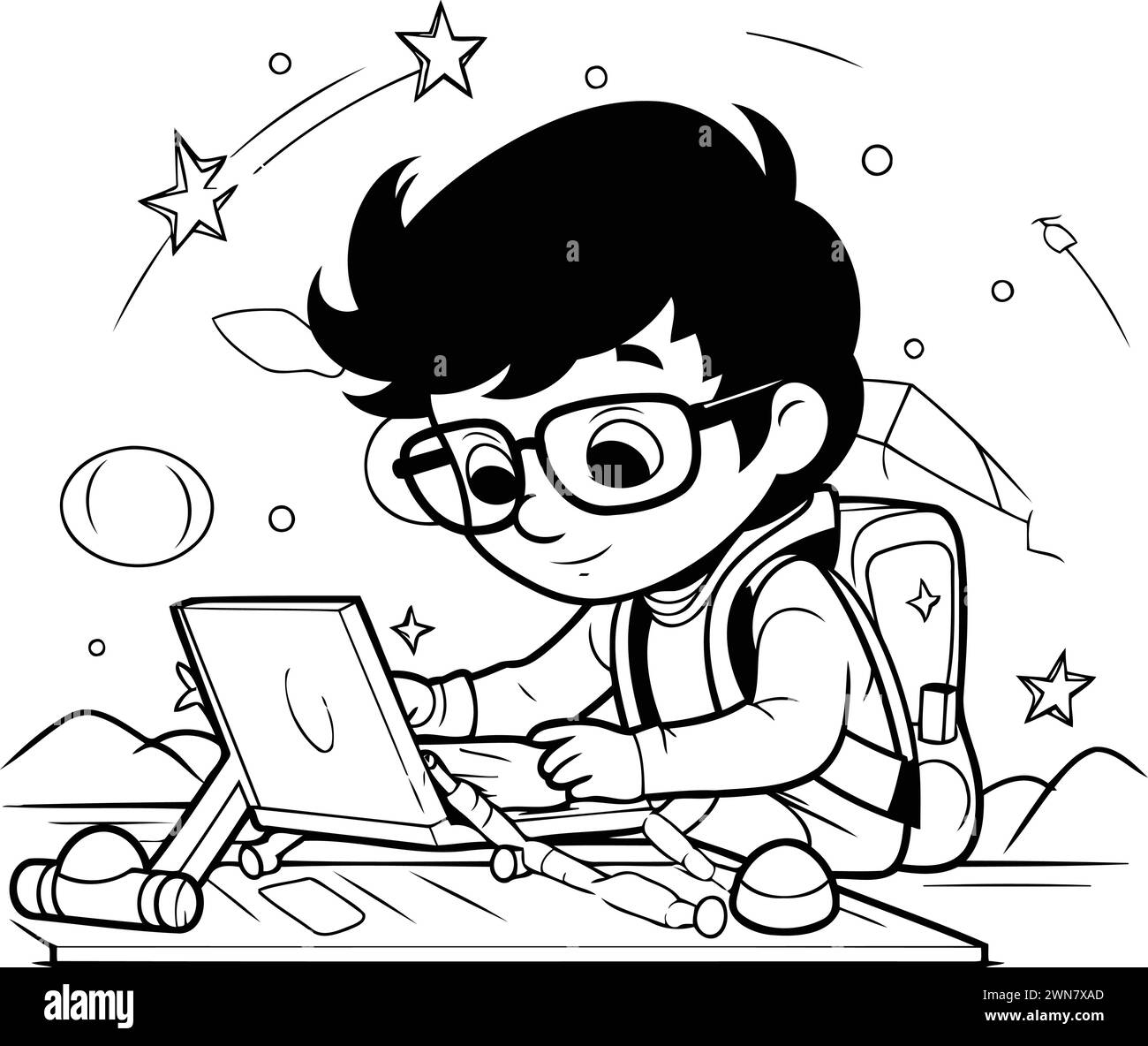 Kid tablet black Stock Vector Images - Alamy