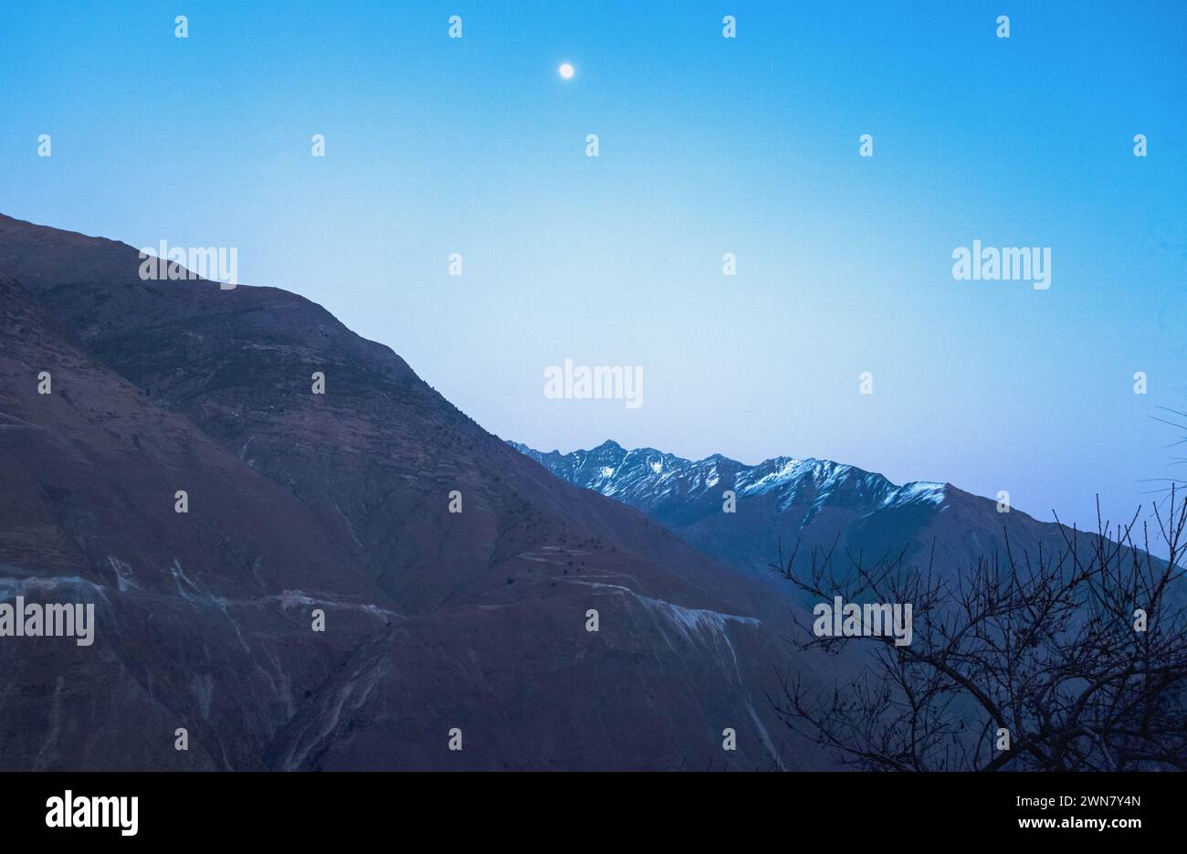 moon light landscape on the Himalaya Stock Photo - Alamy