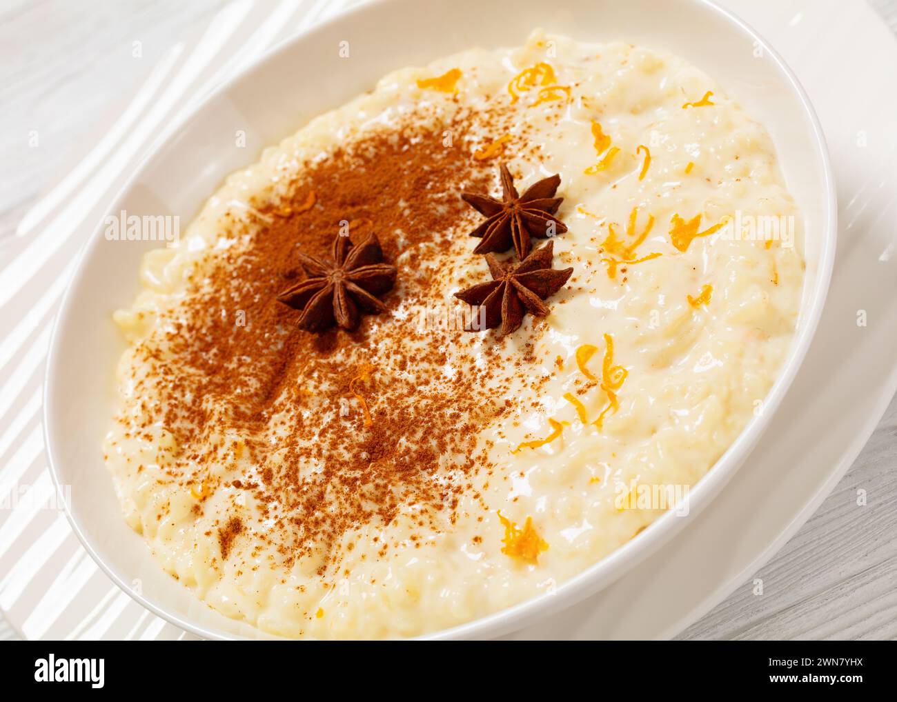 rizogalo, creamy greek rice pudding of whole milk, white rice, cinnamon ...