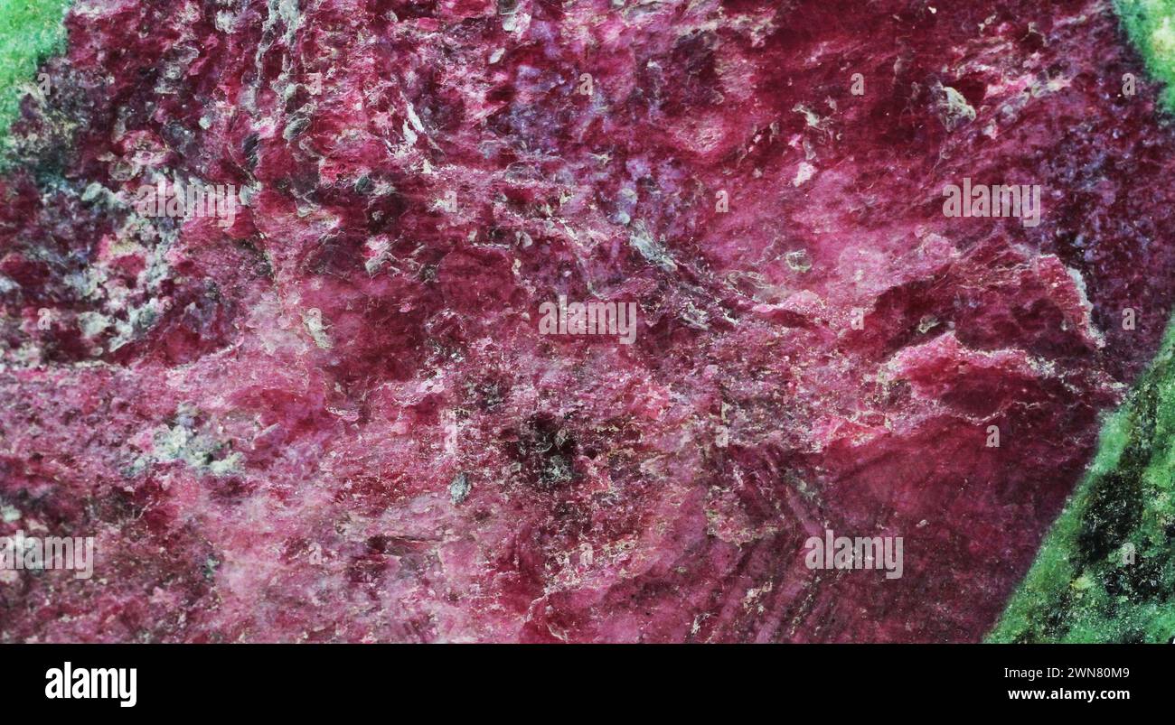 ruby crystal in the green fuchsite as very nice background Stock Photo ...