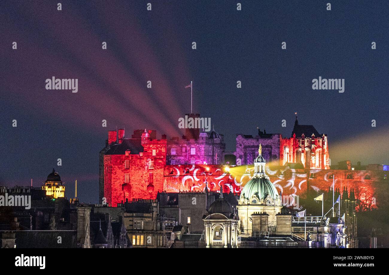 File photo dated 24/11/23 of lights and projections from Edinburgh ...