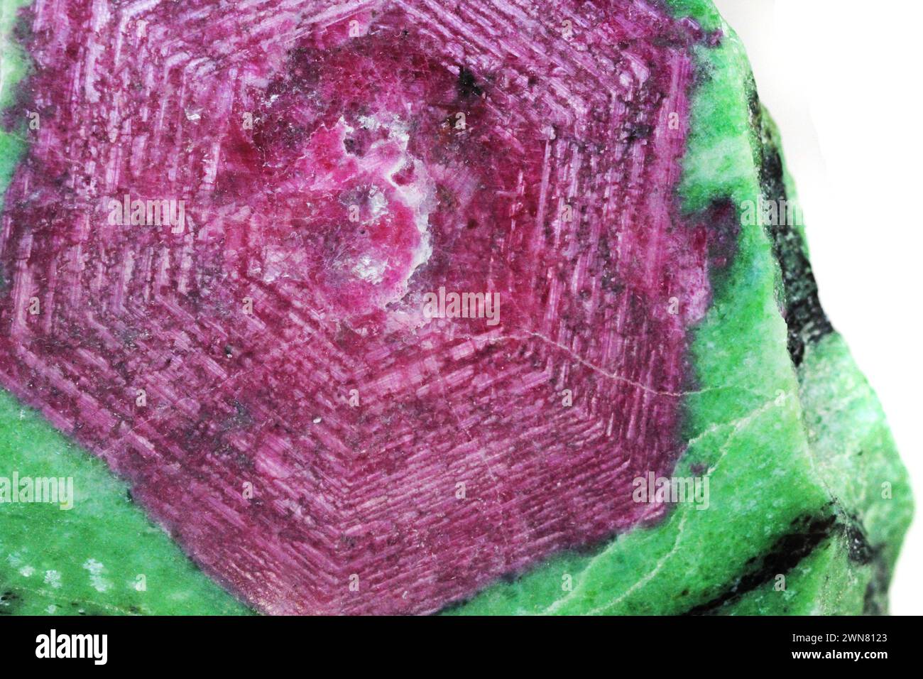 ruby crystal in the green fuchsite as very nice background Stock Photo ...
