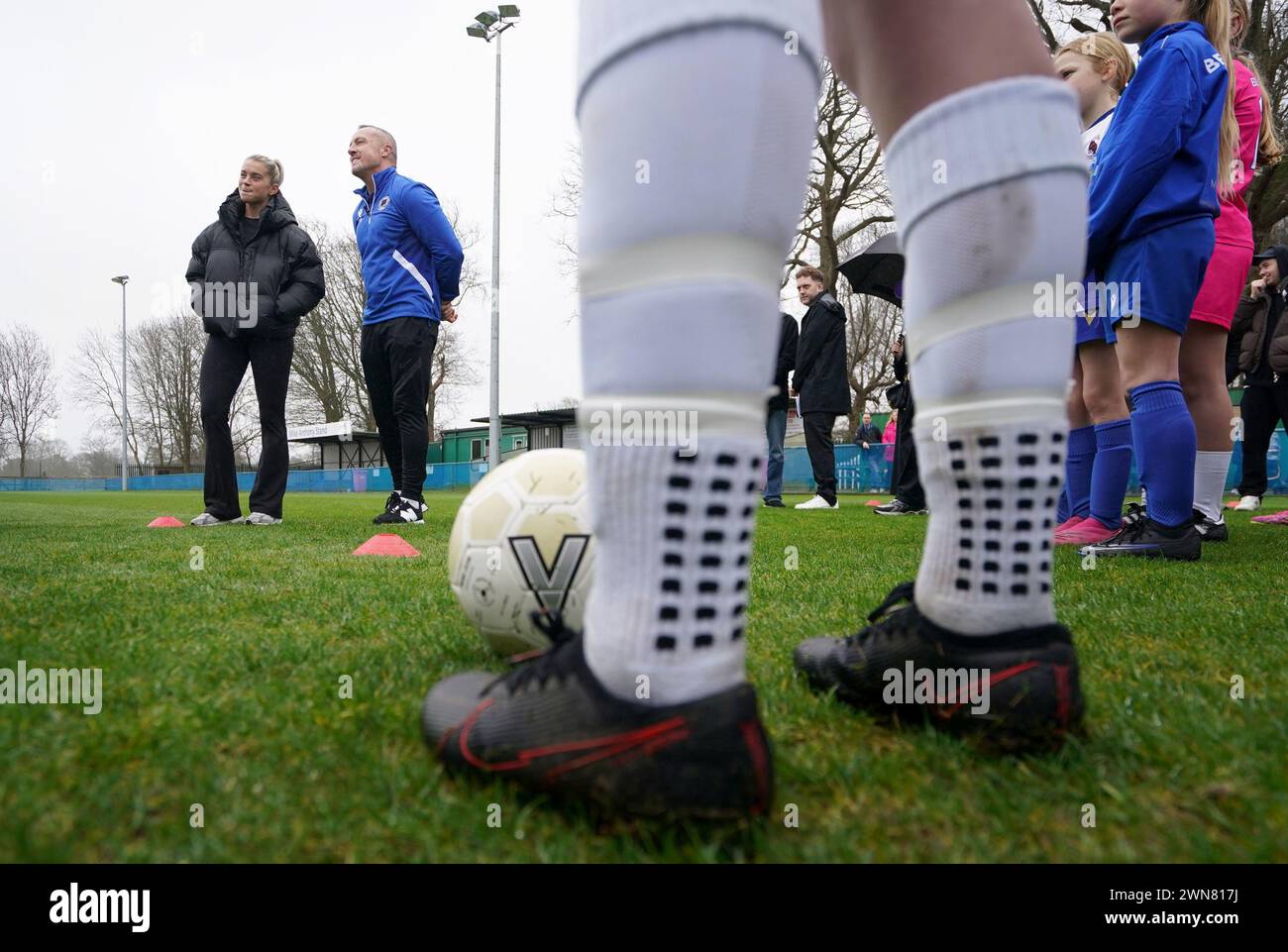 Alessia Russo with Bearsted FC Chairman Jamie Houston as she returns to ...