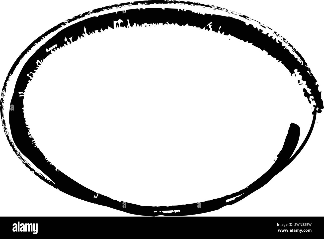 Frame ellipse, oval outline border grunge shape icon, decorative doodle ...