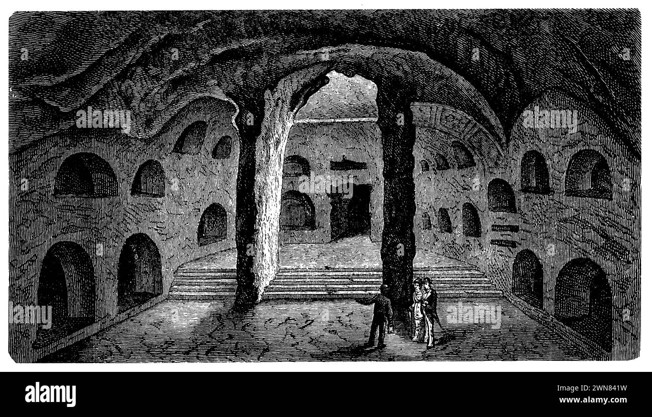 Anteroom of the catacombs in Naples, , (encyclopedia, 1893), Vorraum ...