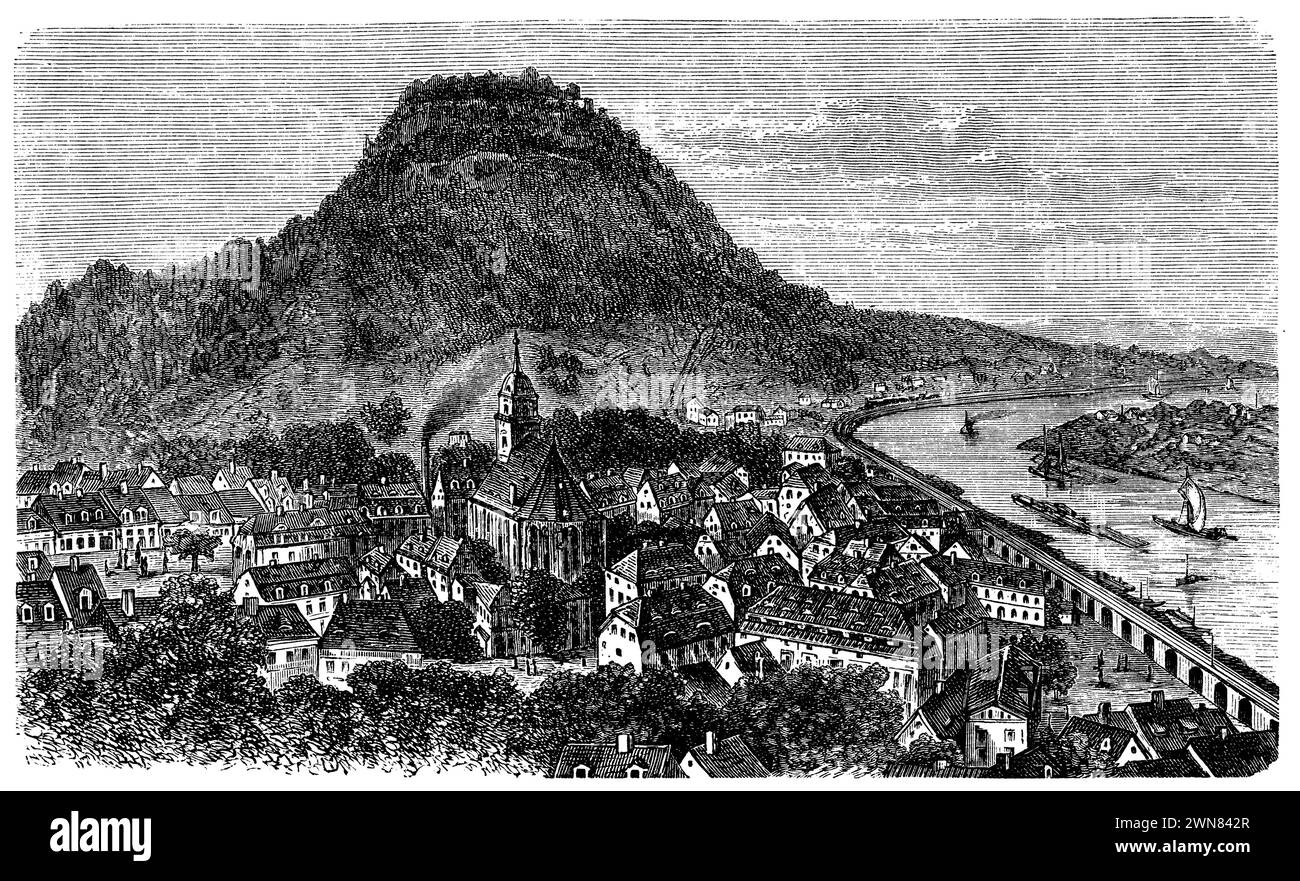 Königstein town and fortress, , (encyclopedia, 1893), Stadt und Festung ...