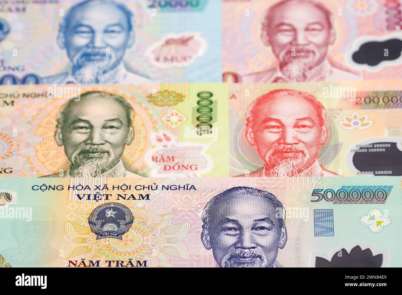 Vietnamese money - Dong a business background Stock Photo - Alamy