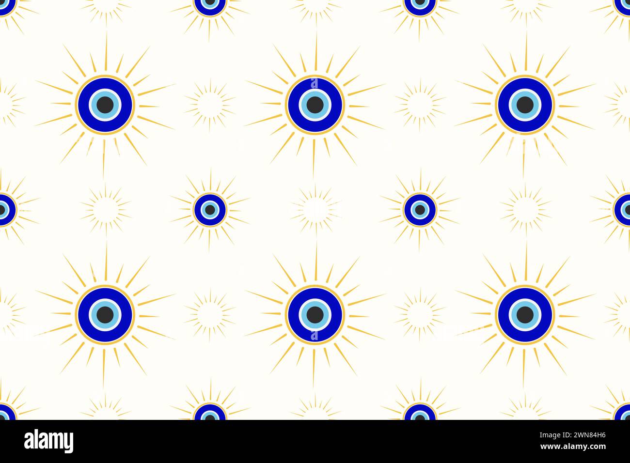 Evil eye seamless pattern. Turkish and Greek blue bead symbol. Magic ...