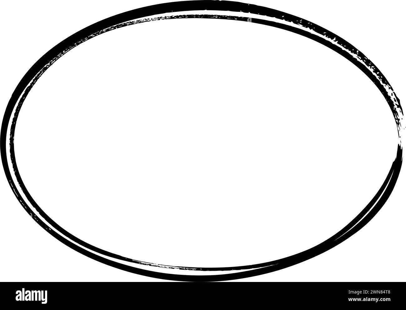 Frame ellipse, oval outline border grunge shape icon, decorative doodle ...