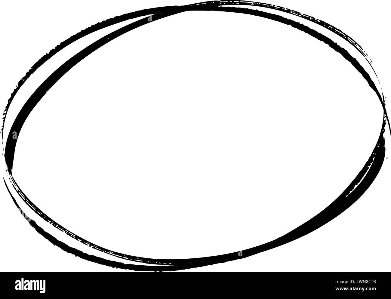 Frame ellipse, oval outline border grunge shape icon, decorative doodle ...