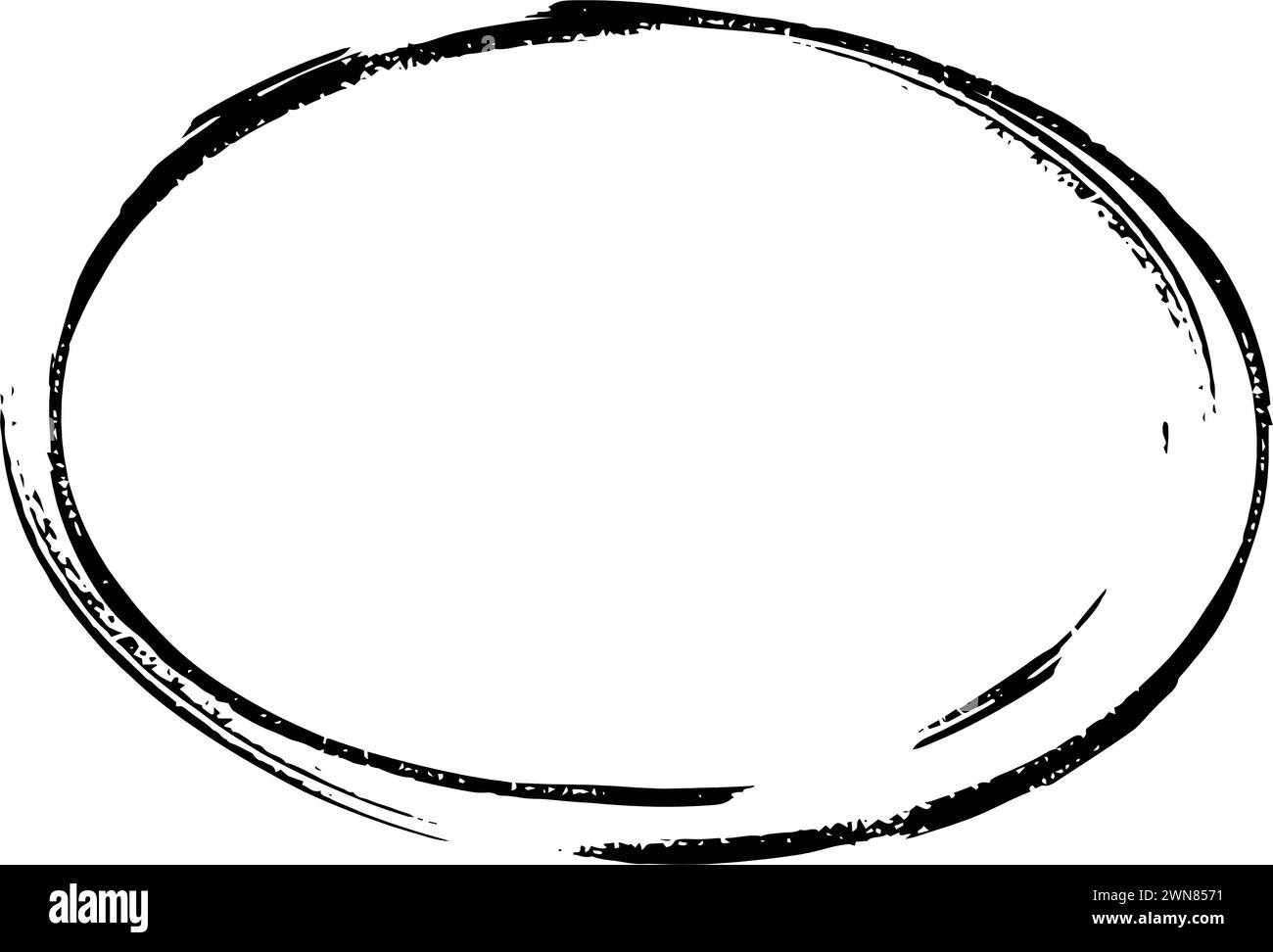 Frame ellipse, oval outline border grunge shape icon, decorative doodle ...