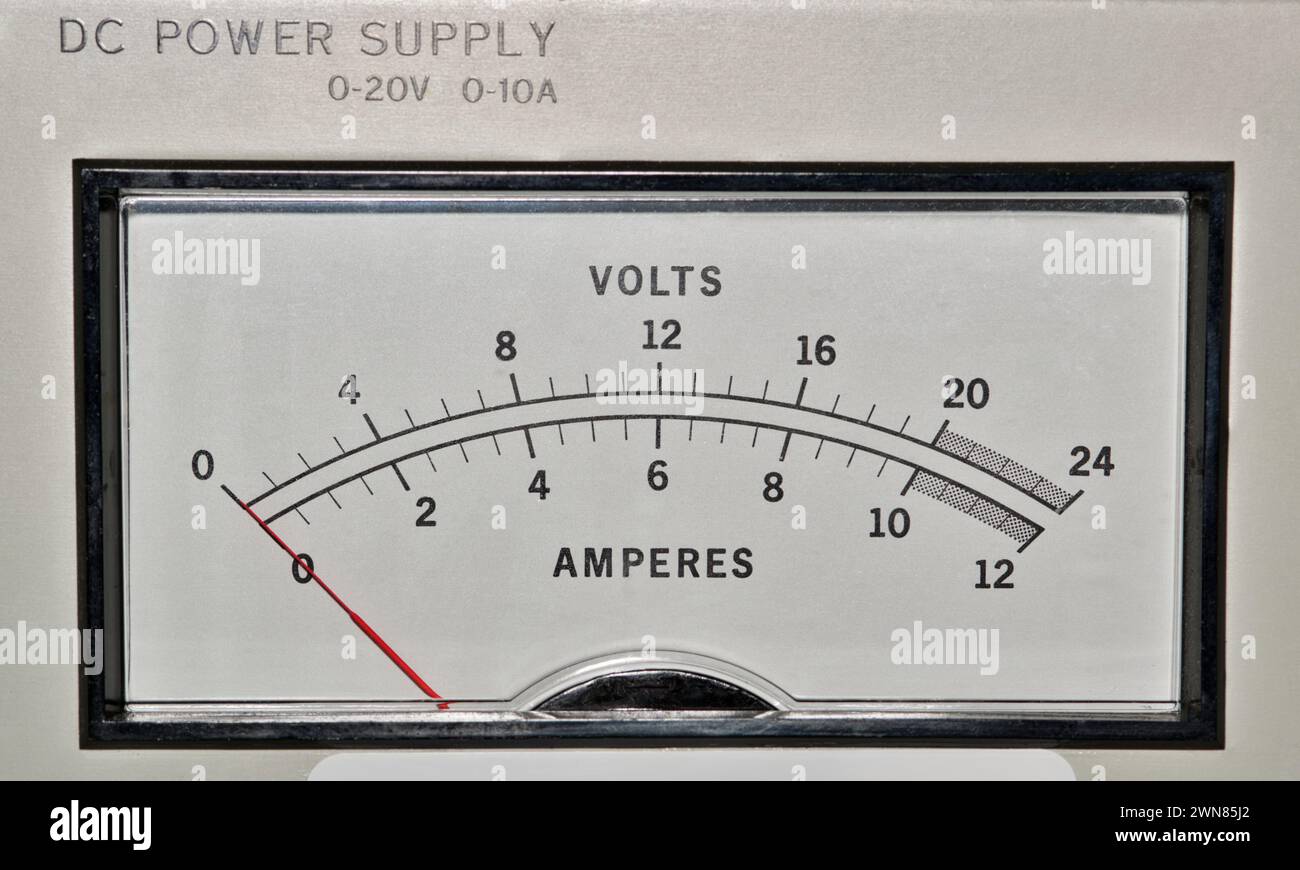 Electronic DC power supply with needle display in volts and amperes ...