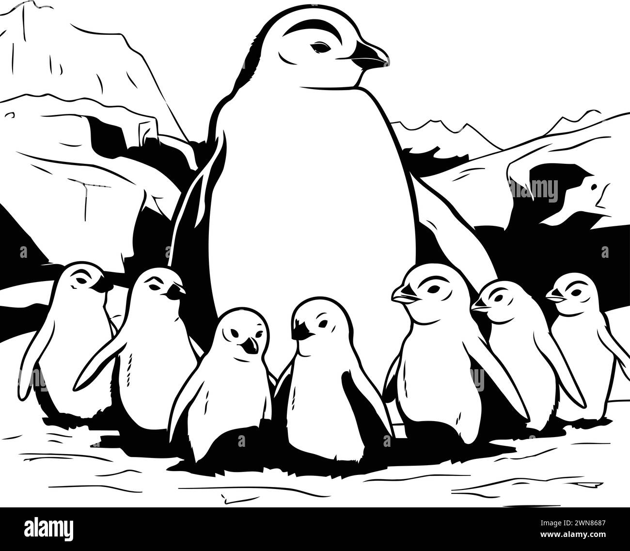 Black penguins Stock Vector Images - Alamy