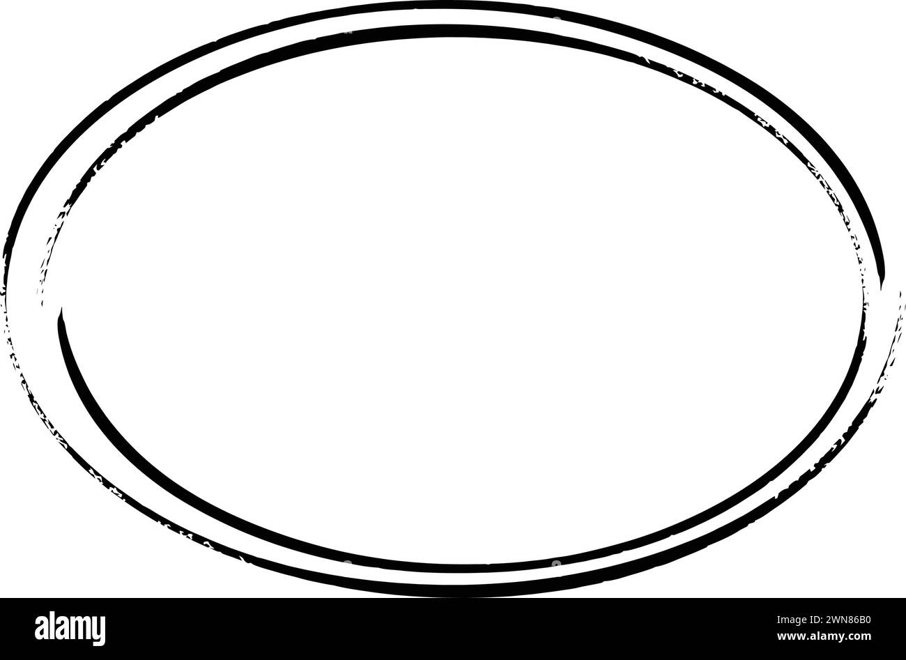 Frame ellipse, oval outline border grunge shape icon, decorative doodle ...