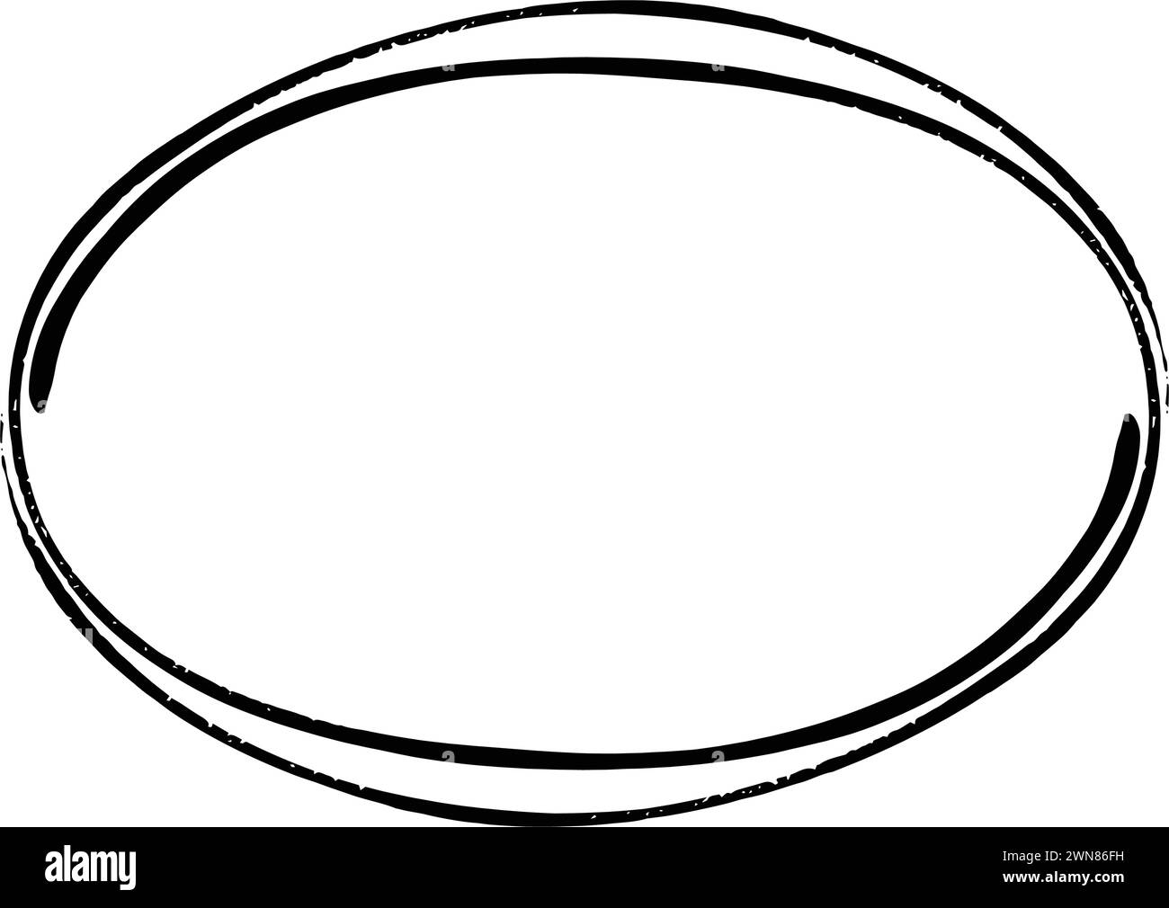 Frame ellipse, oval outline border grunge shape icon, decorative doodle ...