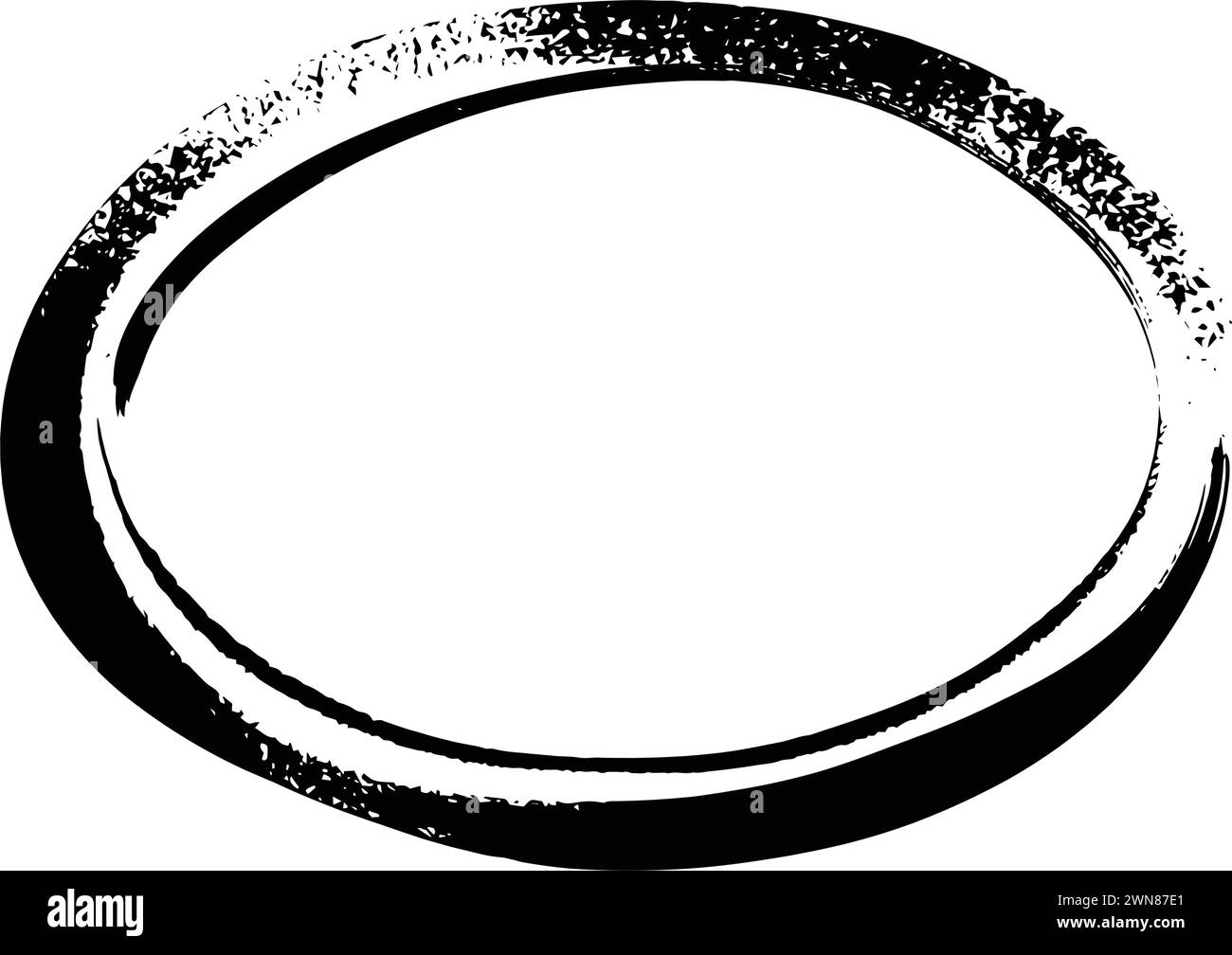 Frame ellipse, oval outline border grunge shape icon, decorative doodle ...