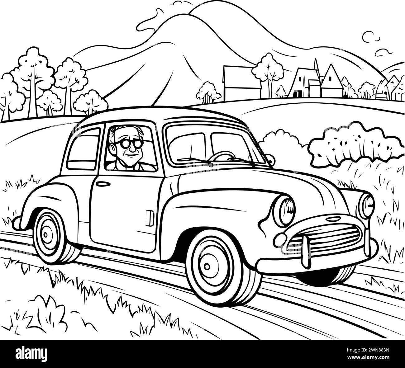 Black Woman Driving A Car Stock Vector Images Alamy