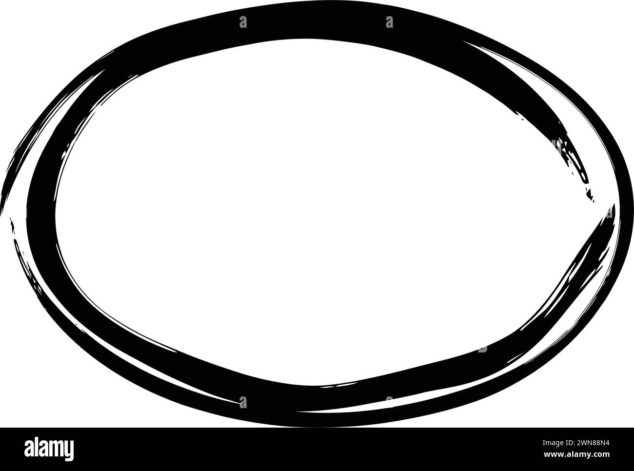 Frame ellipse, oval outline border grunge shape icon, decorative doodle ...