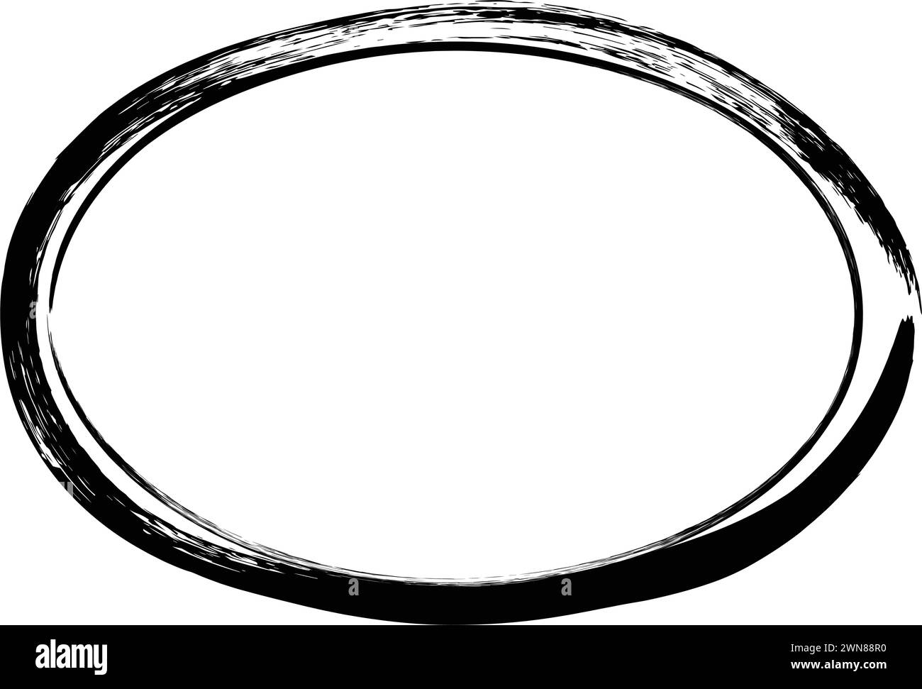 Frame ellipse, oval outline border grunge shape icon, decorative doodle ...