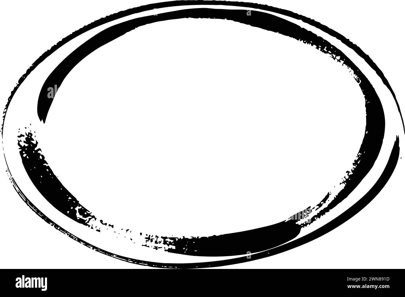 Frame ellipse, oval outline border grunge shape icon, decorative doodle ...
