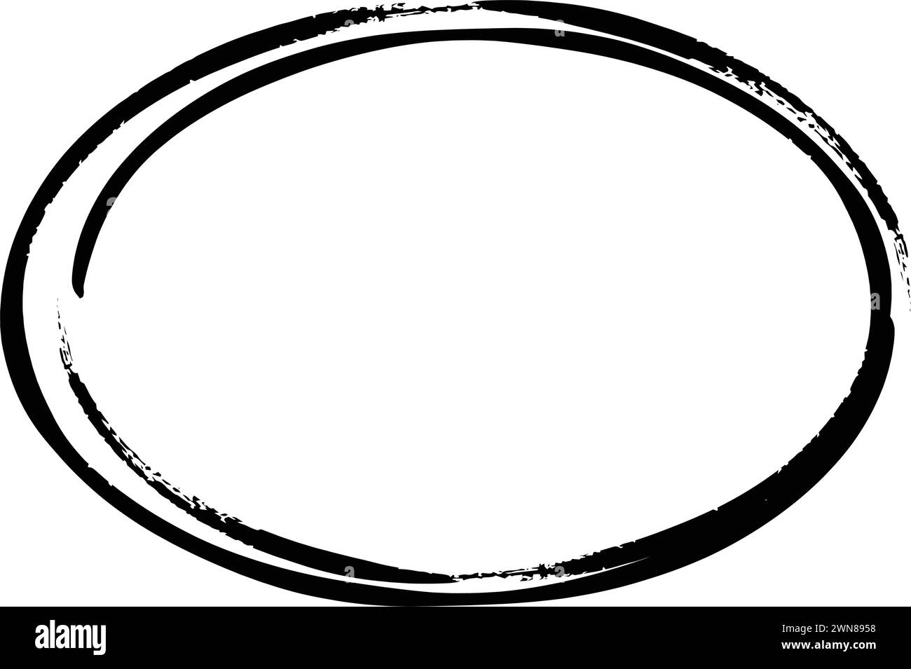 Frame ellipse, oval outline border grunge shape icon, decorative doodle ...