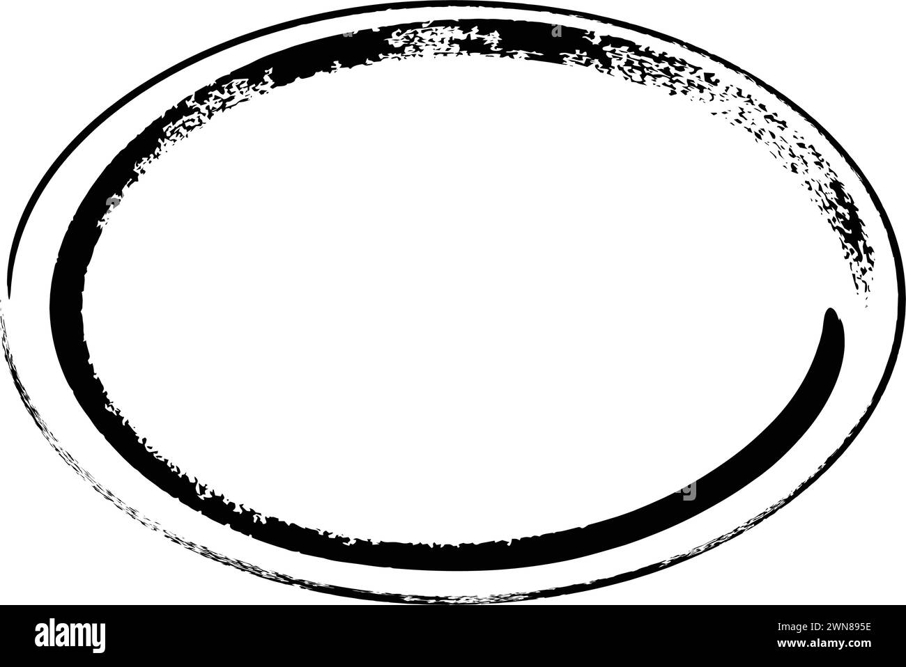 Frame ellipse, oval outline border grunge shape icon, decorative doodle ...