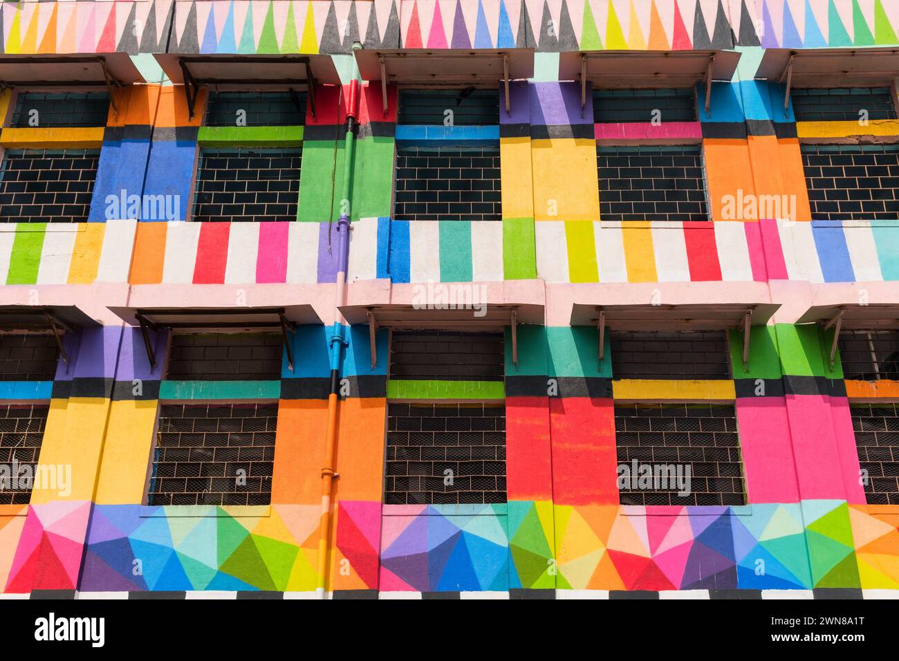 Colourful warehouse Sassoon Dock Mumbai Bombay Maharashtra India Stock ...