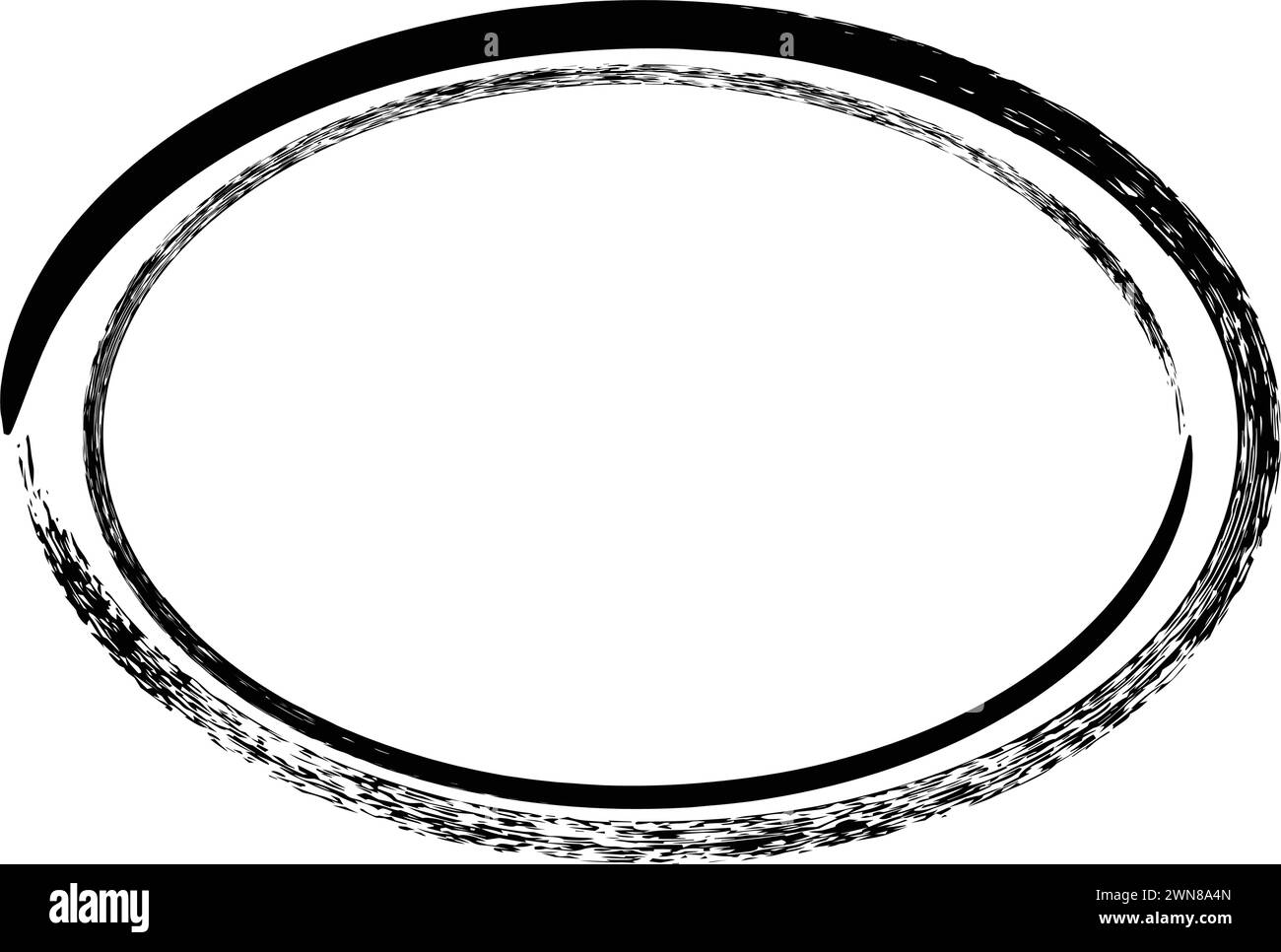 Frame ellipse, oval outline border grunge shape icon, decorative doodle ...