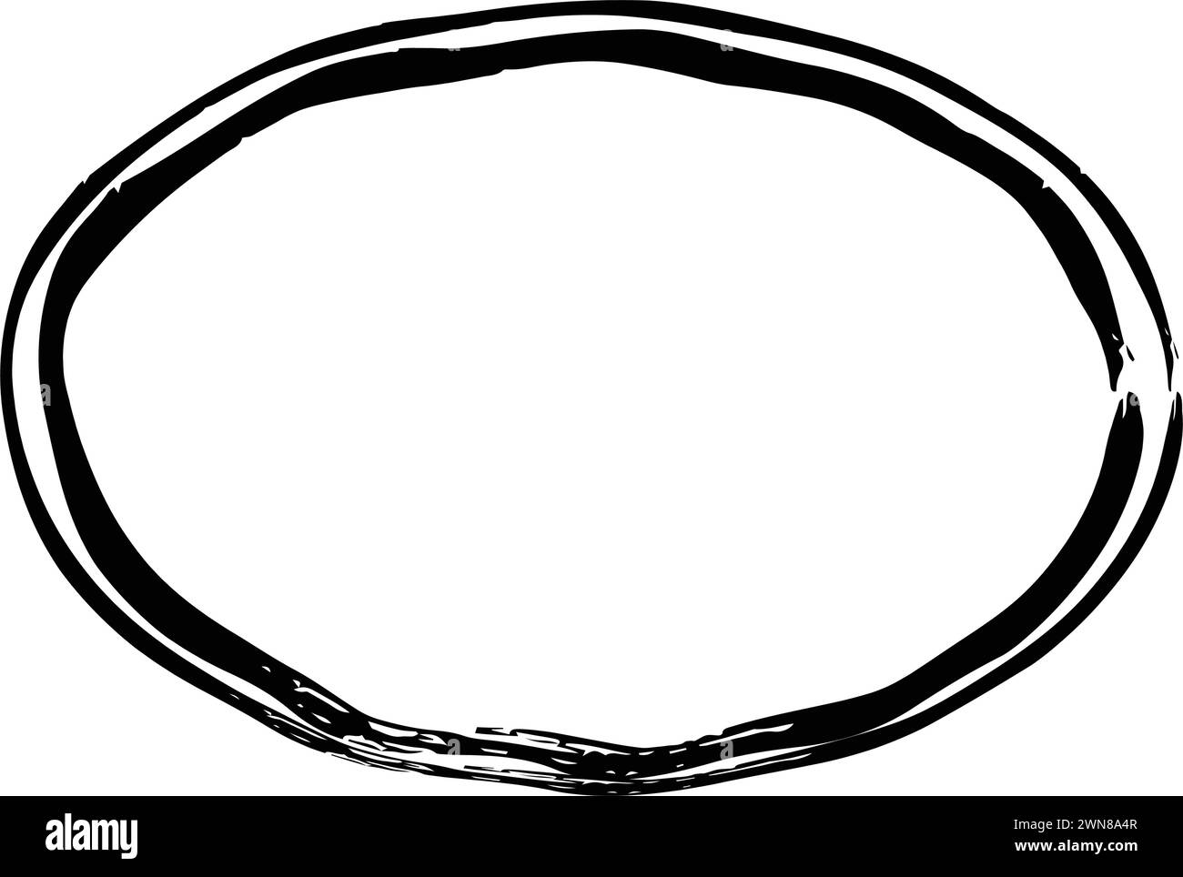 Frame ellipse, oval outline border grunge shape icon, decorative doodle ...