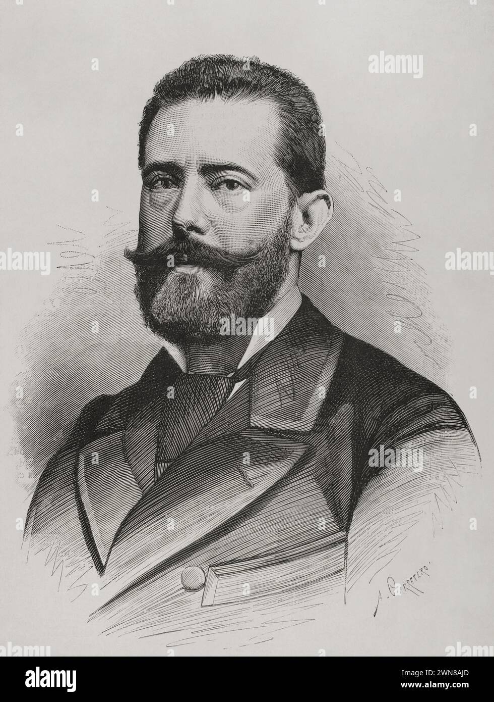 Eugenio Sellés Angel (1842-1926). Spanish playwright. Portrait ...