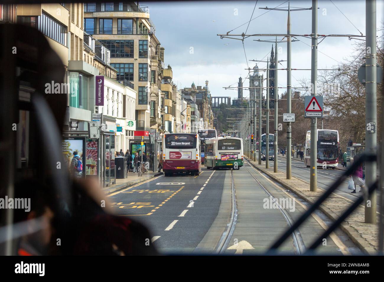 Bus drivers view of the road hi-res stock photography and images - Alamy