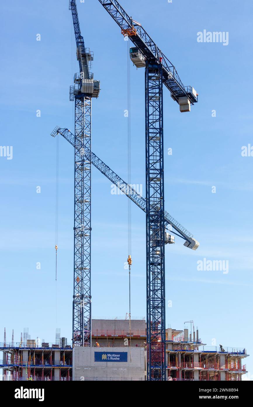 Construction cranes on a new development along Ocean Drive, leith ...