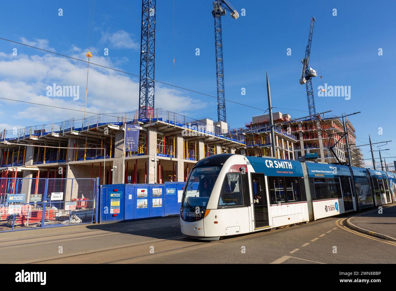 Tram line construction hi-res stock photography and images - Alamy