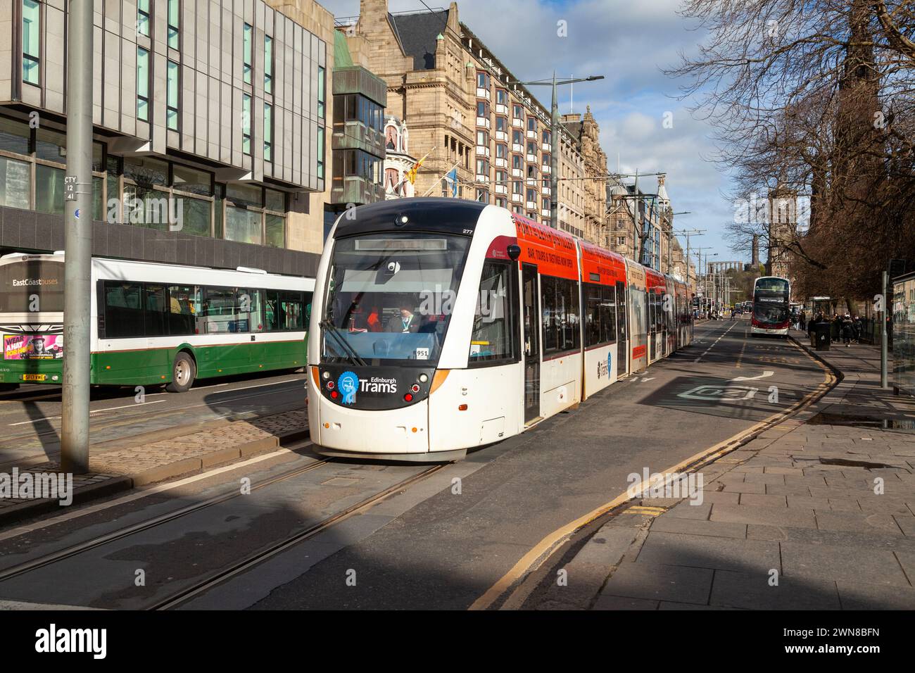 Edinburgh princess street tram hi-res stock photography and images - Alamy