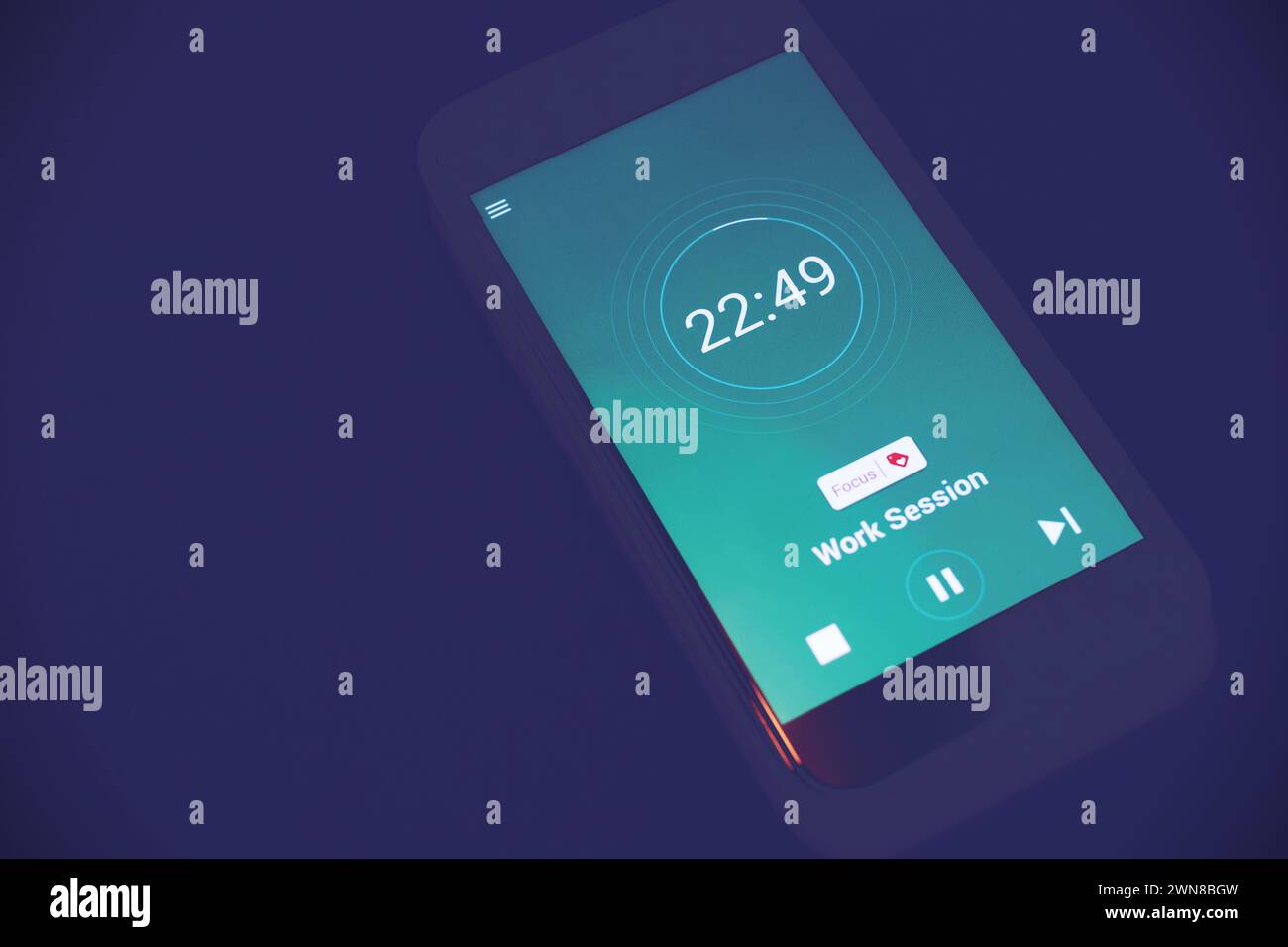 Pomodoro Technique Time Management App. Hands to start the tomato timer ...