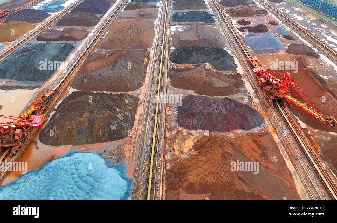 SUZHOU, CHINA - MARCH 1, 2024 - A bucket turbine performs an iron ore ...