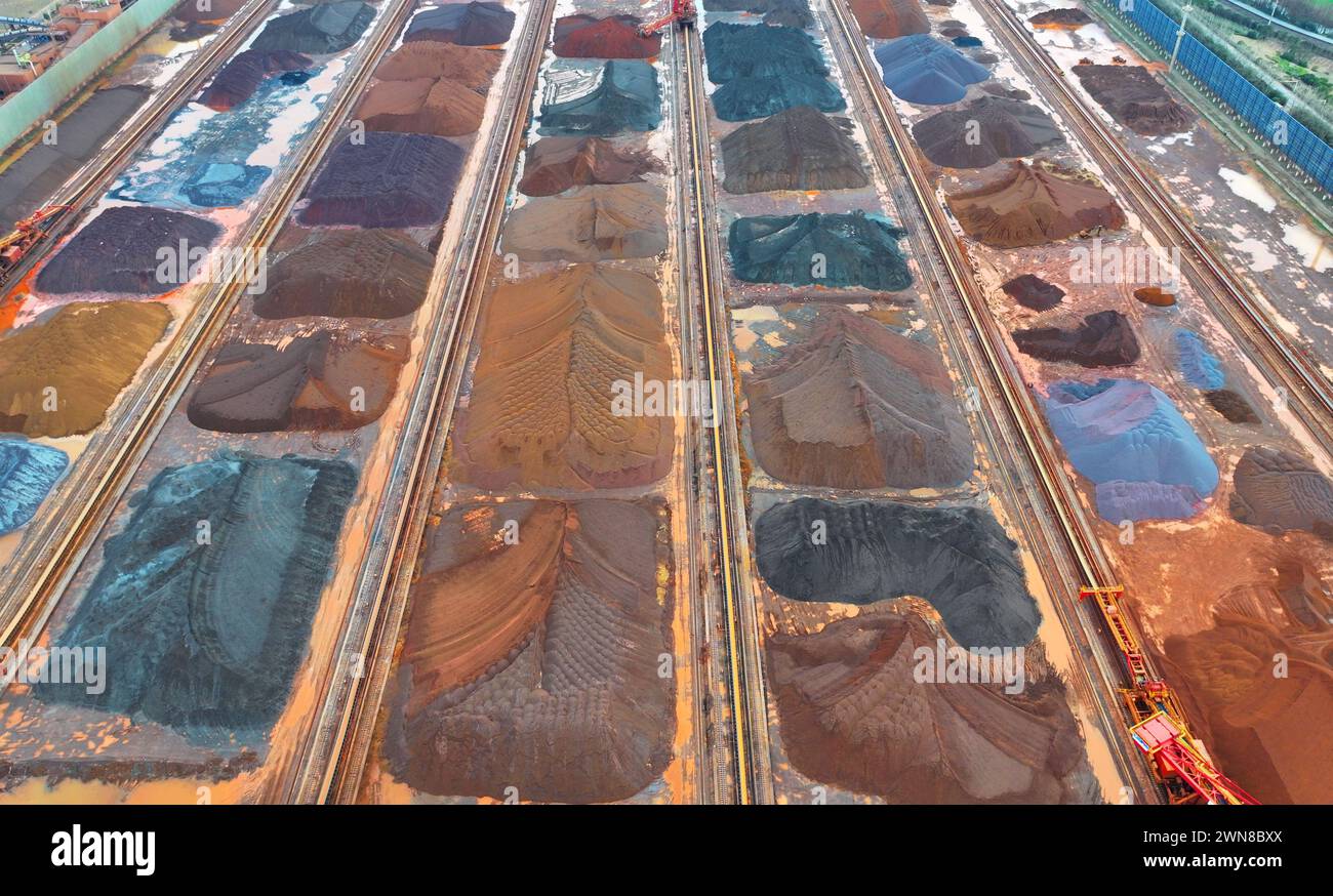 SUZHOU, CHINA - MARCH 1, 2024 - A bucket turbine performs an iron ore ...