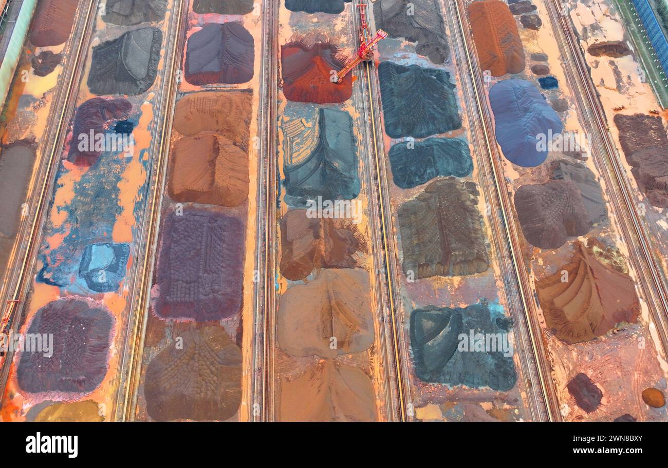 SUZHOU, CHINA - MARCH 1, 2024 - A bucket turbine performs an iron ore ...